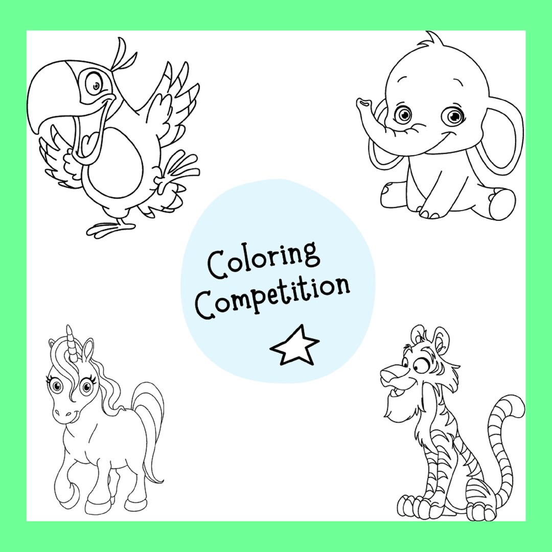 Coloring Competition 81 Coloring Pages for Kids. - Etsy