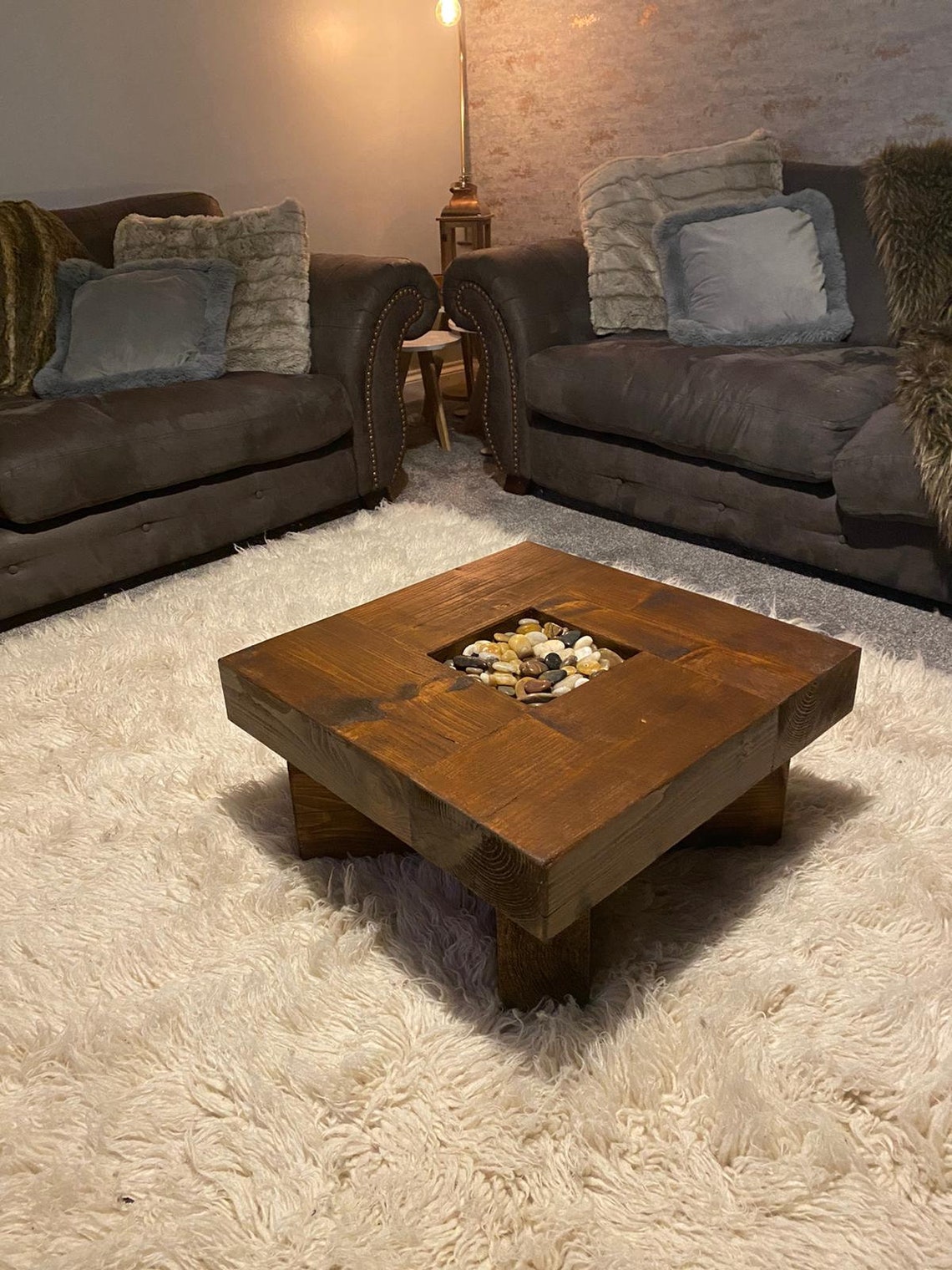 Rustic Handmade Solid Wood Sleeper Coffee Table - Etsy