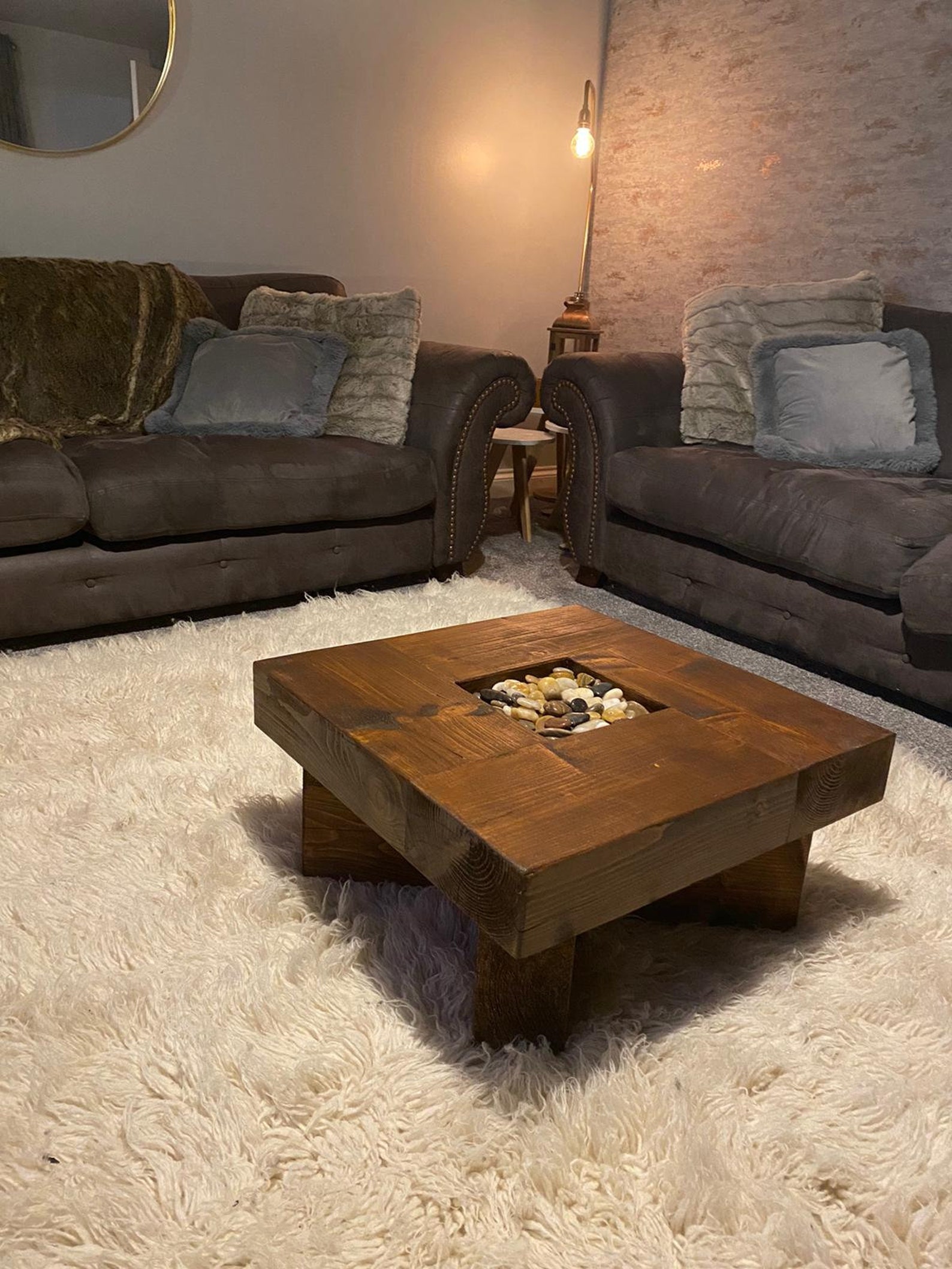 Rustic Handmade Solid Wood Sleeper Coffee Table - Etsy