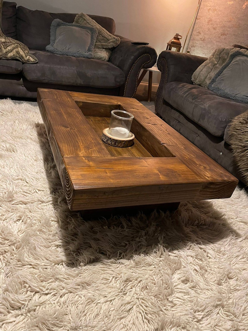 Rustic Handmade Solid Wood Sleeper Coffee Table Xtra Large - Etsy