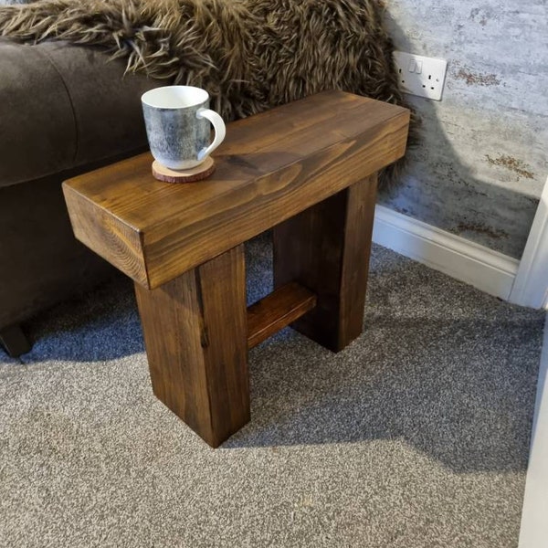 Rustic Side Table - Etsy UK