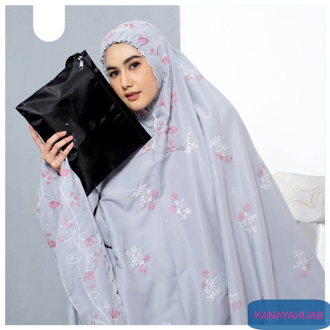 Jumbo Adult Mukena, Latest Design With Tulipa Flower Embroidery, Prayer ...