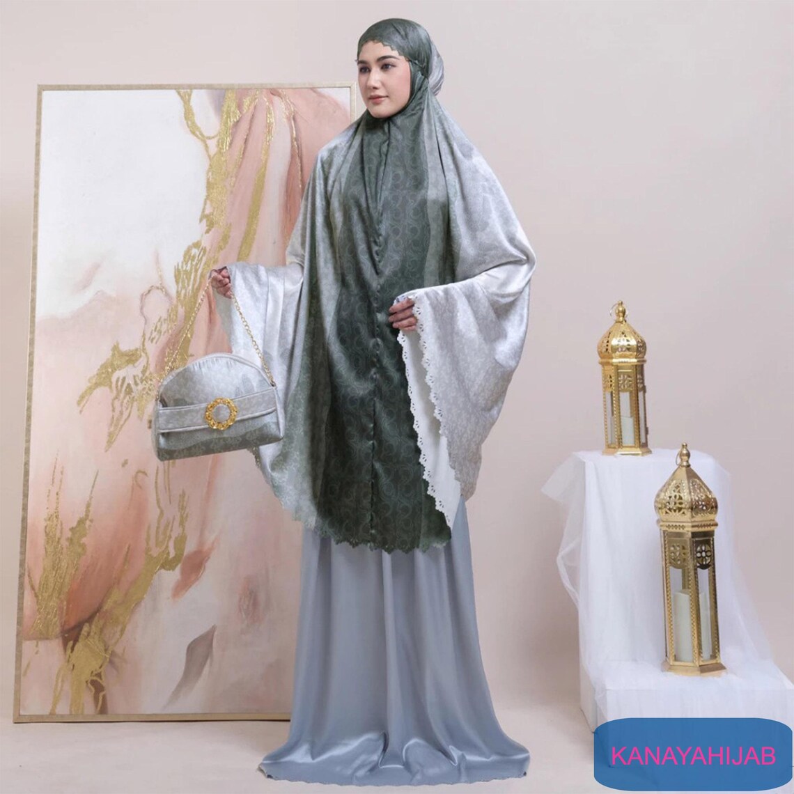 Adult Mukena – Silk Azzura Series With a Combination of Practical ...