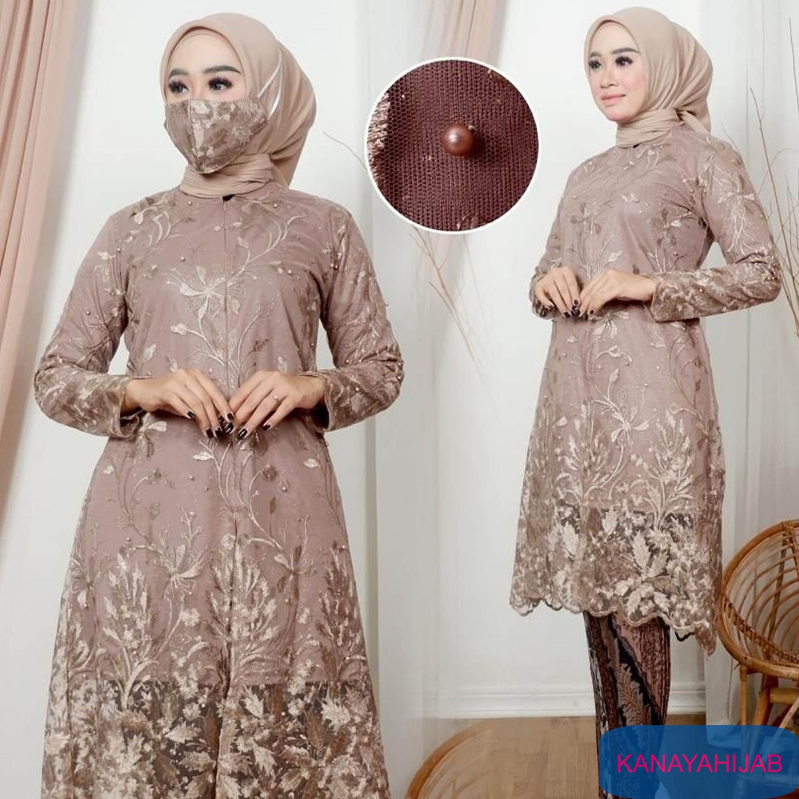 Jumbo Brukat Tunic Kebaya for a Fashionable Muslim Look, Kebaya, Brukat ...