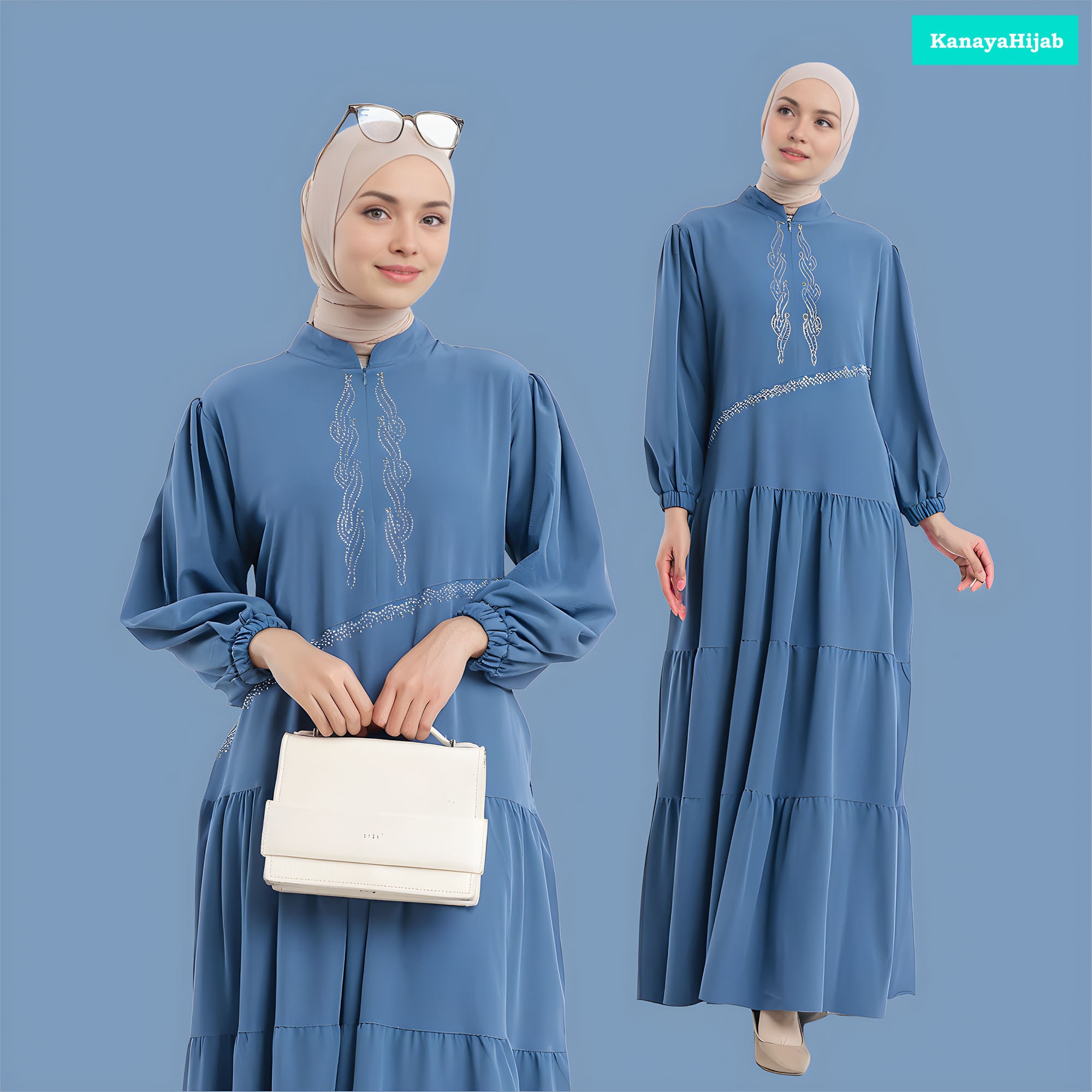 Asofa Dress Stylish Muslim Women's Gamis in Bahan Varel Obisanin Fabric ...
