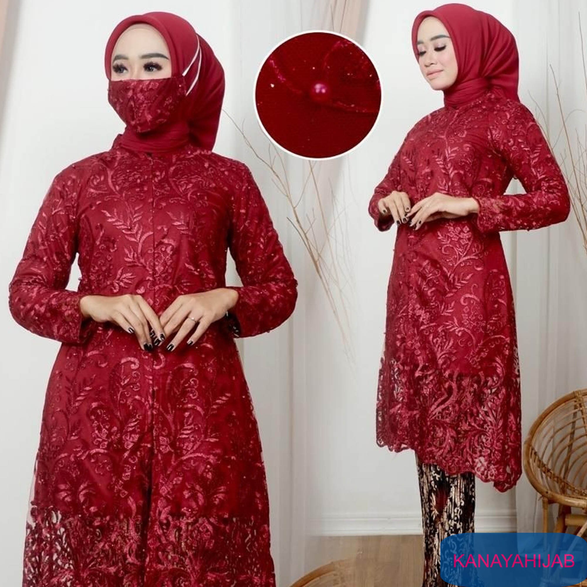 Jumbo Brukat Tunic Kebaya for a Fashionable Muslim Look, Kebaya, Brukat ...