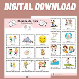 Charades Game for Kids - Charades Game, Memory Game, Dramatic Play ...