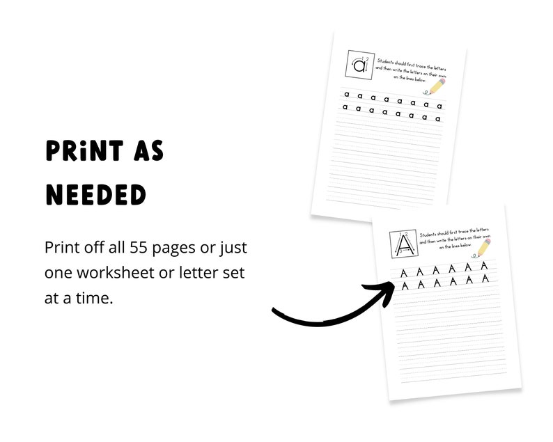 Alphabet Tracing Worksheets Bundle, Digital Printable, ABC Letter ...