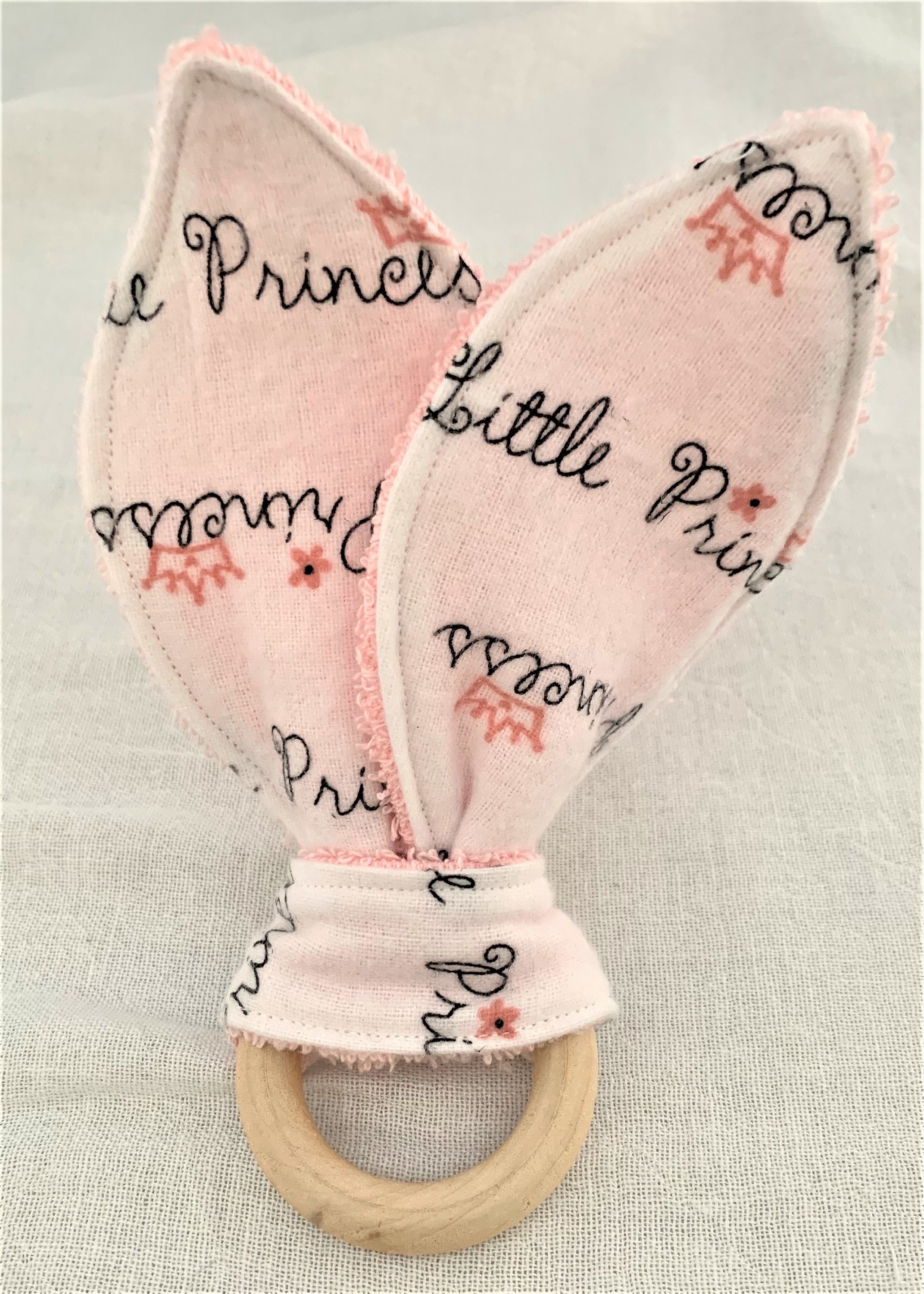 Bunny Ear Teething Ring, Teething Toy, Bunny Teether, Wooden Teether ...