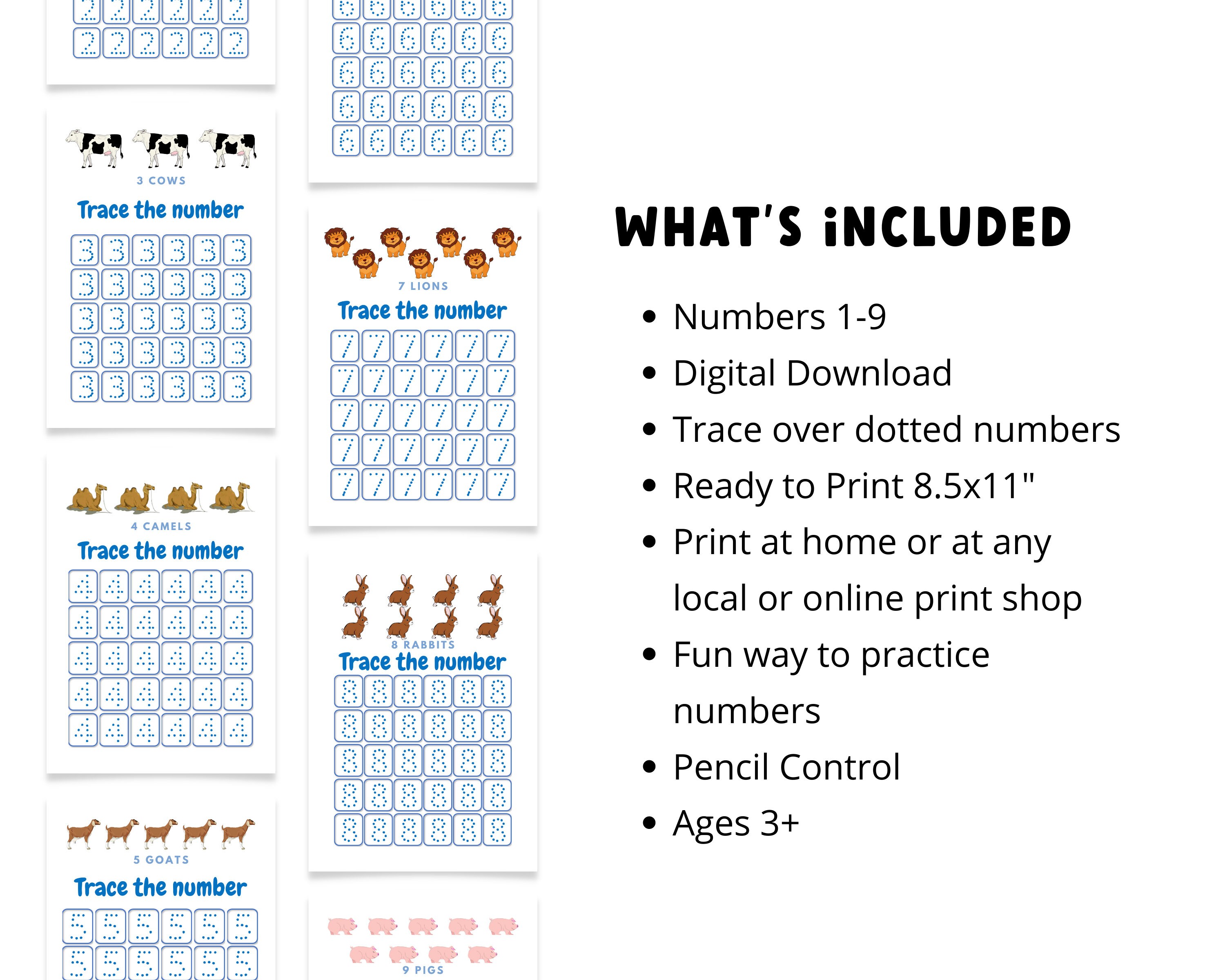 Number Tracing, Tracing Worksheets, Printable Worksheets, Preschool ...