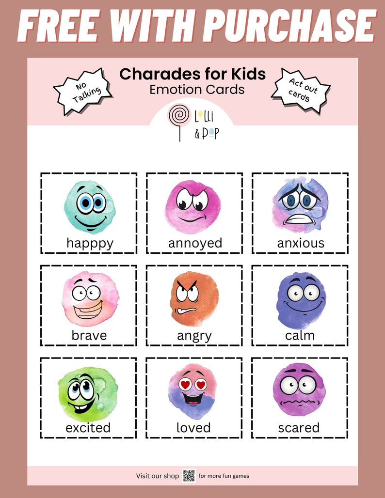 Charades Game for Kids - Charades Game, Memory Game, Dramatic Play ...