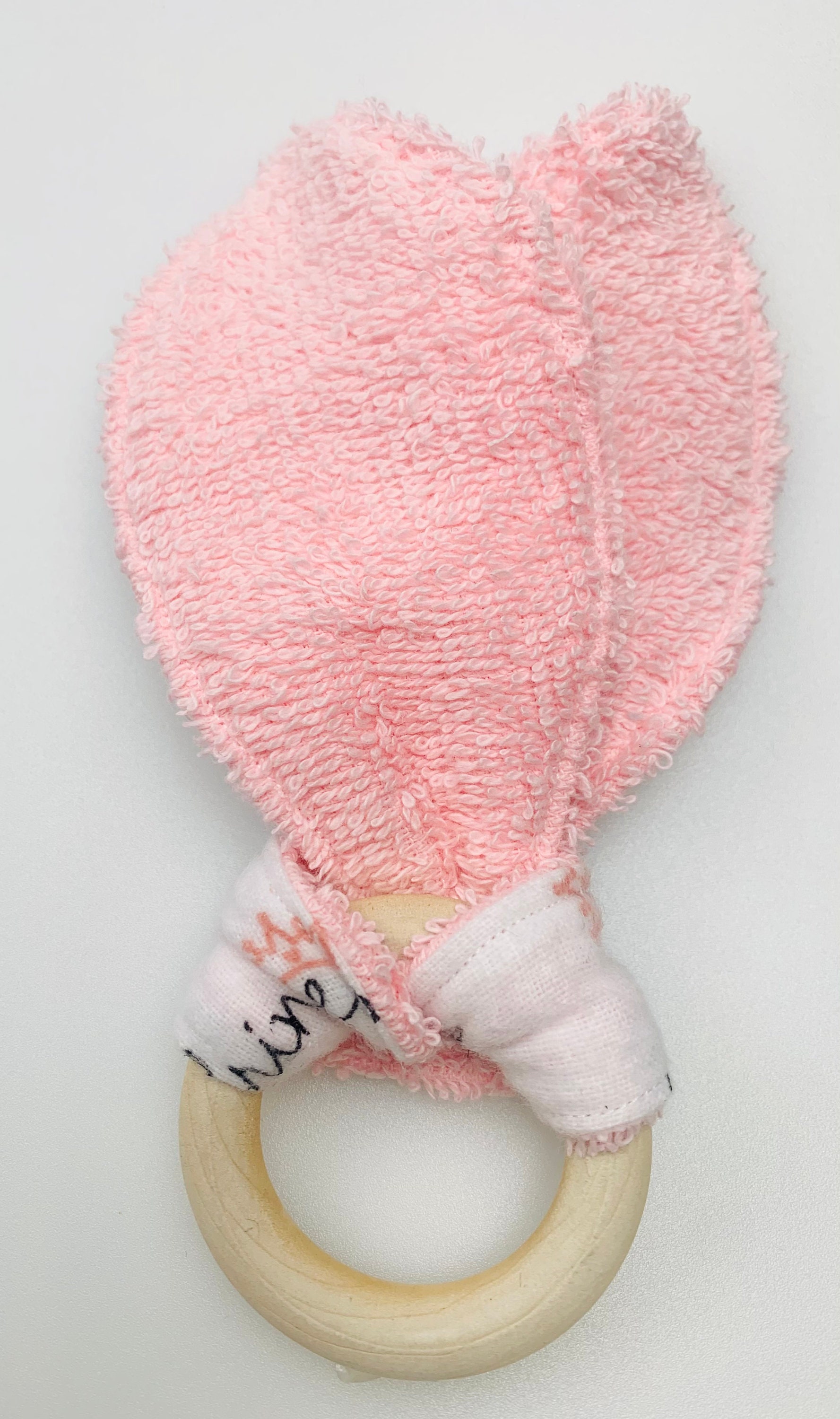 Bunny Ear Teething Ring, Teething Toy, Bunny Teether, Wooden Teether ...