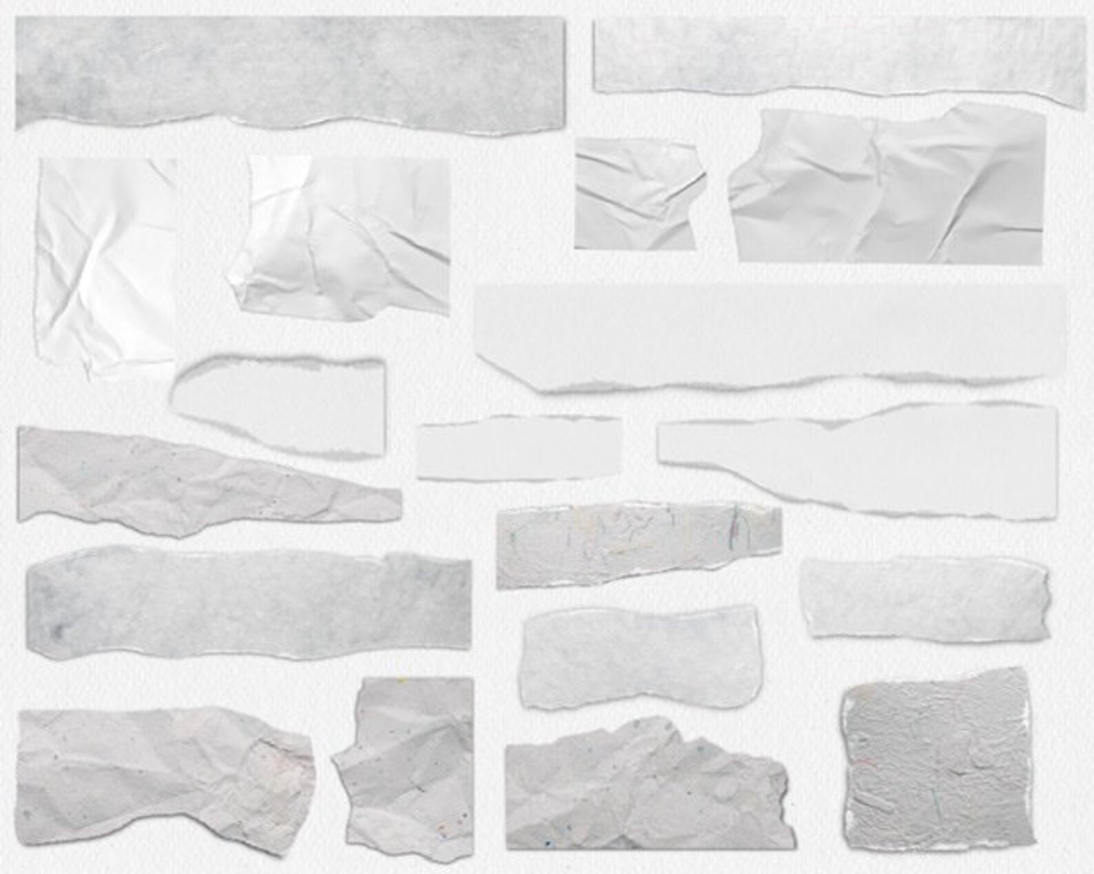 Ripped paper texture overlay clipart set. Colored paper torn | Etsy