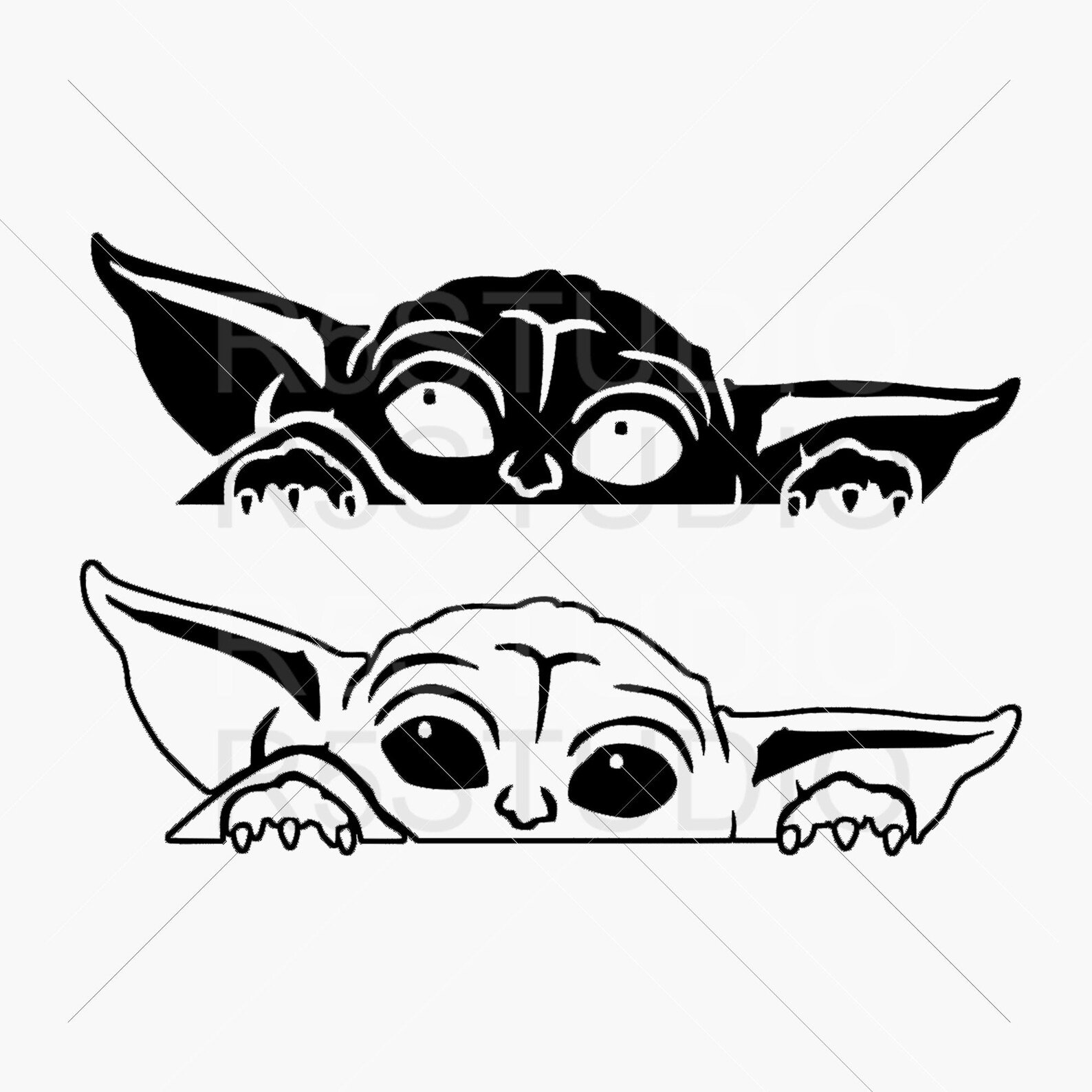 Peeking Grogu Vector SVG AI EPS Star Wars Mandolorian Baby | Etsy