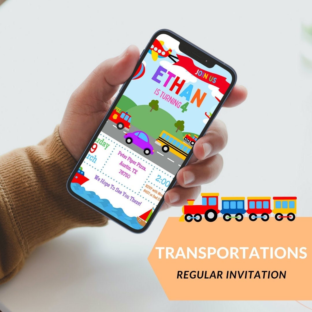 Transportation Birthday Invitation - Etsy