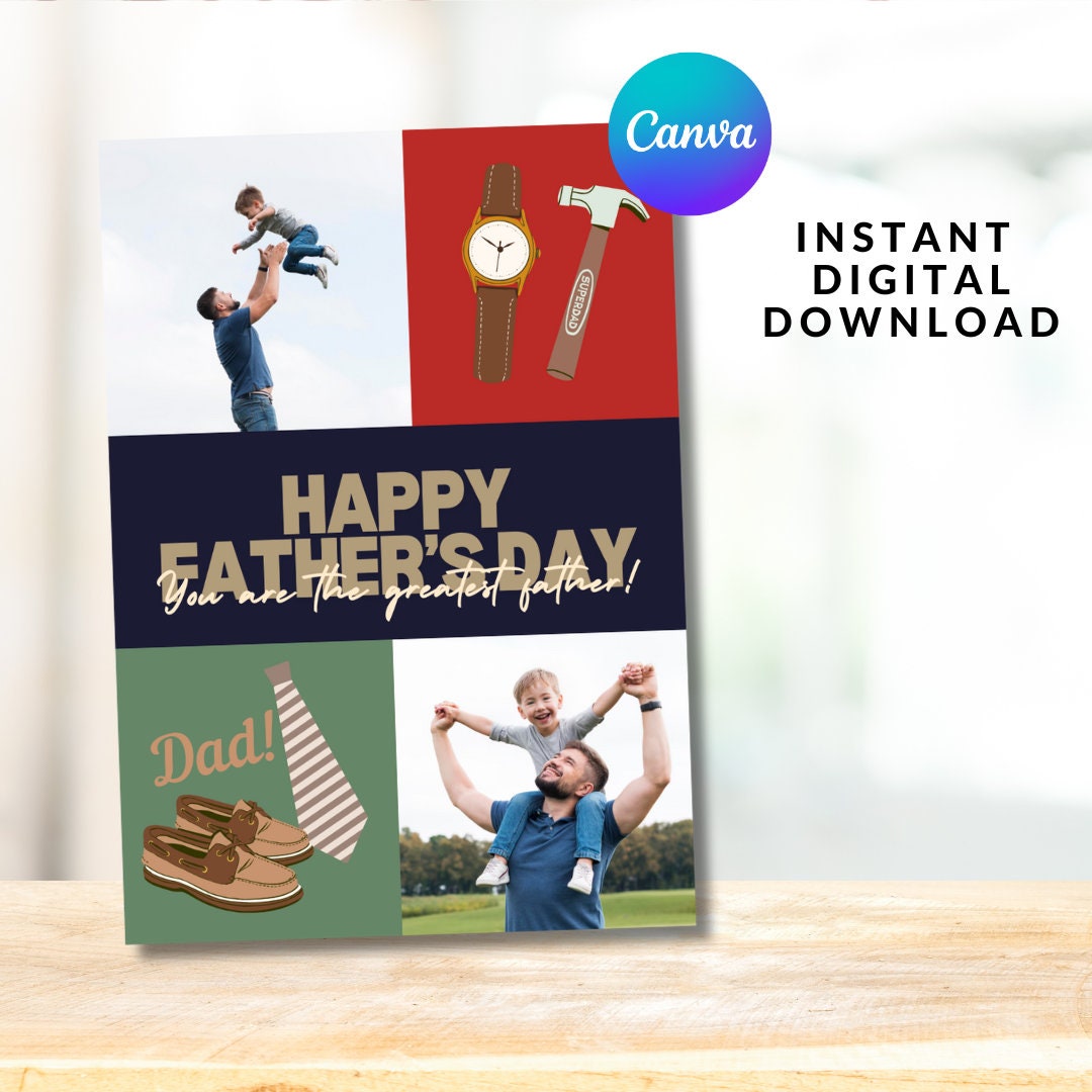 Father's Day Card , Custom Father's Day Digital Card, Dad Card, Add ...