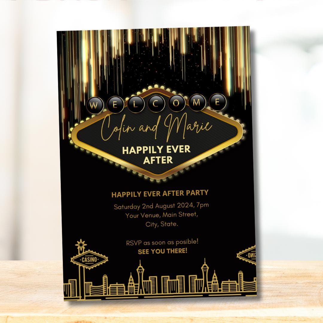 Las Vegas Invitation, Las Vegas Invitation, Casino Night Invitation ...