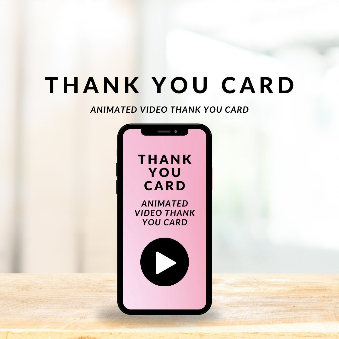 Thank You Card, Animated Video Thank You Card, Party Thank You Card - Etsy