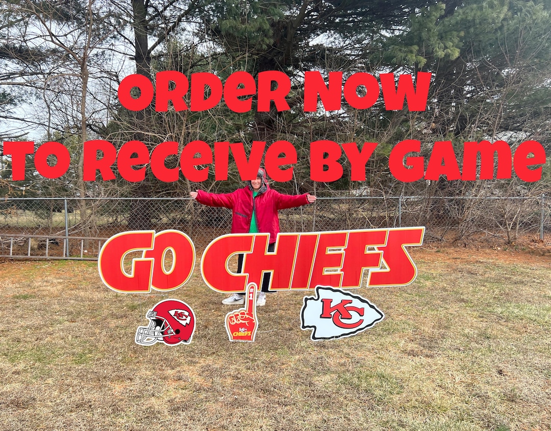 Go Chiefs Yard Sign Kansas City Chief Super Bowl Football Lawn Sign ...
