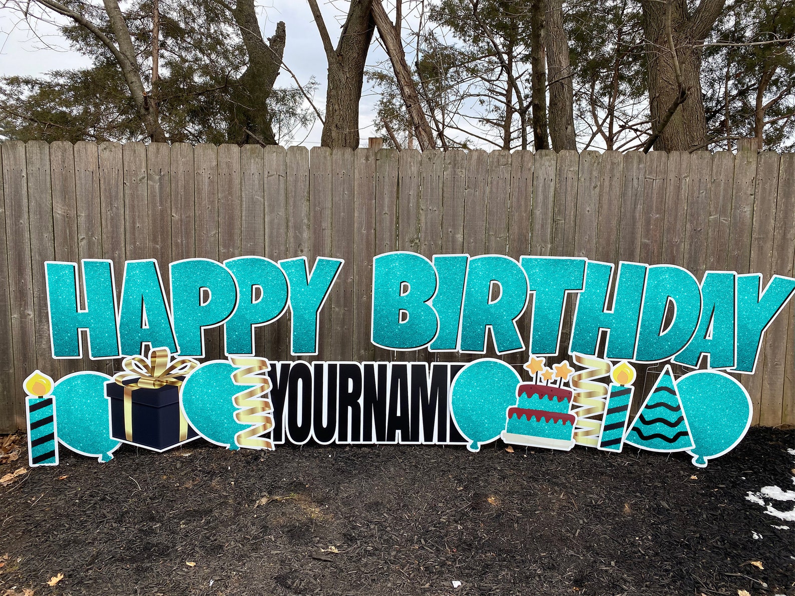 Personalized Large Happy Birthday With Age Set Yard Card Signs With ...