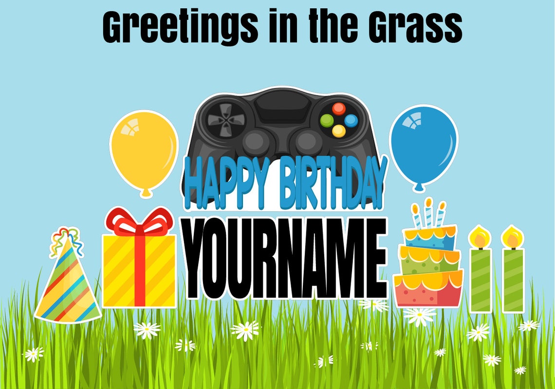 Personalized Video Game Happy Birthday Yard Card Signs With - Etsy