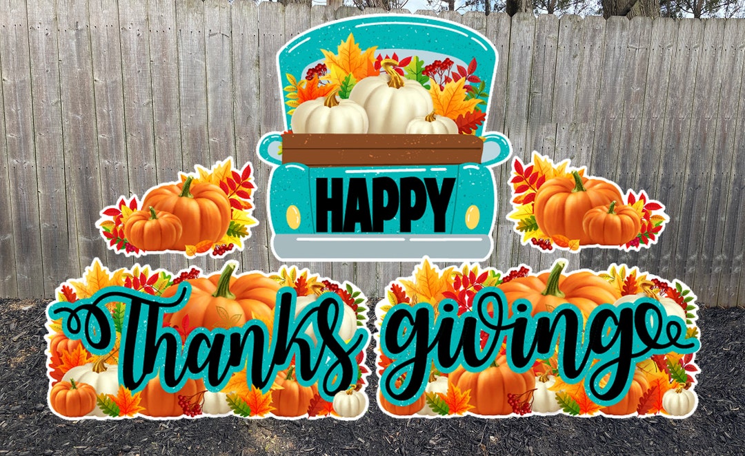 Happy Thanksgiving Yard Card With Stakes, Thanksgiving Lawn Sign ...