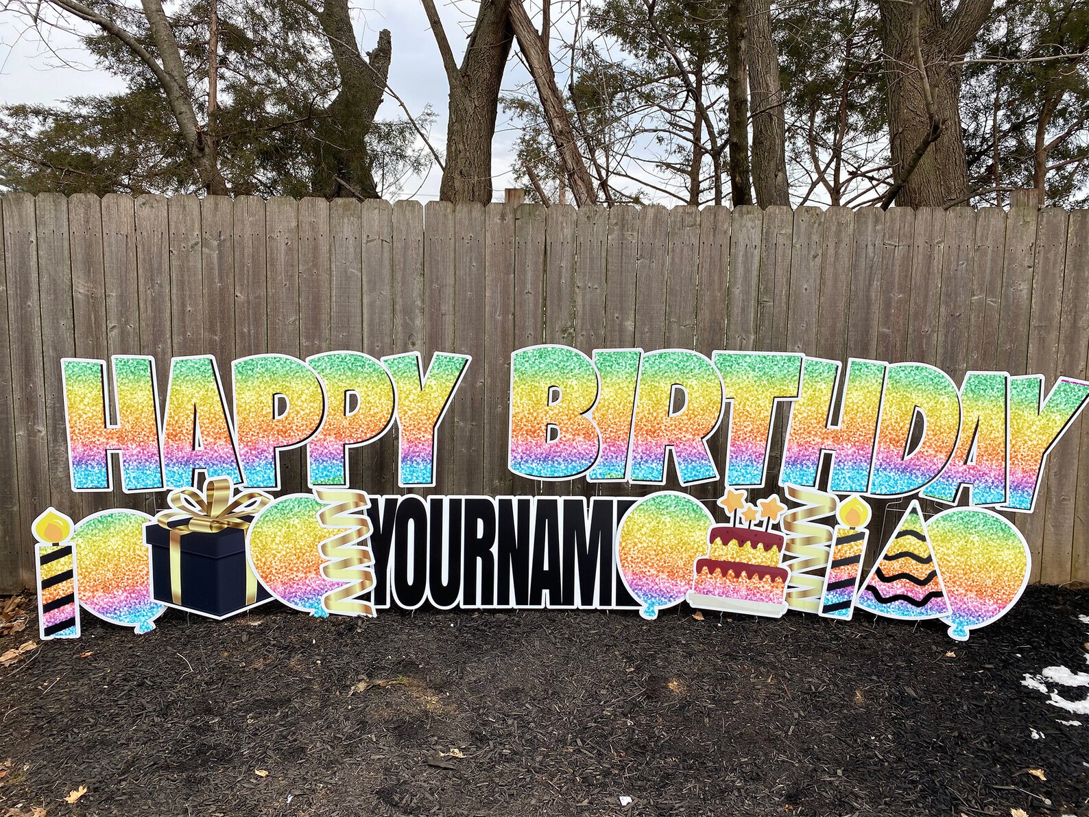 Personalized Large Happy Birthday With Age Set Yard Card Signs With ...