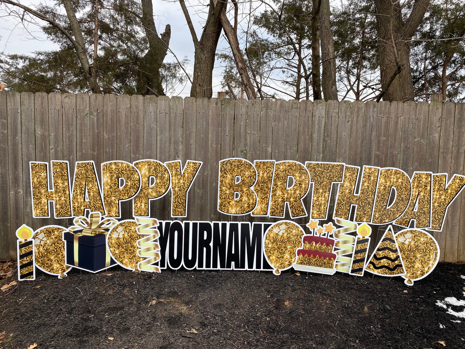 Personalized Large Happy Birthday With Age Set Yard Card Signs With ...