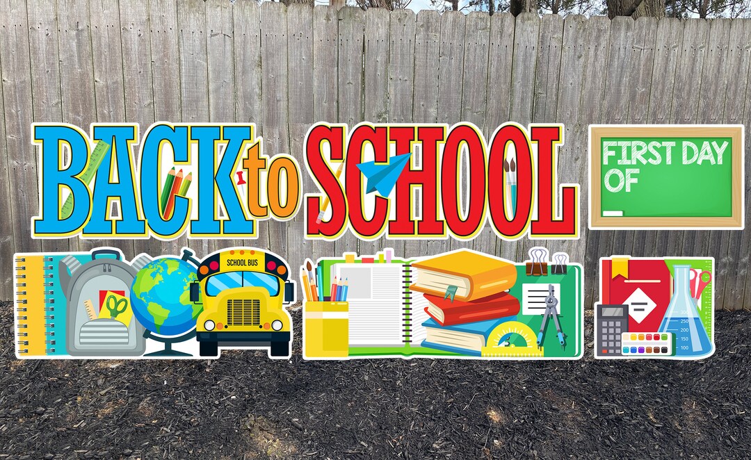 Personalized First Day of School Lawn Sign Yard Card With Stakes Lawn ...