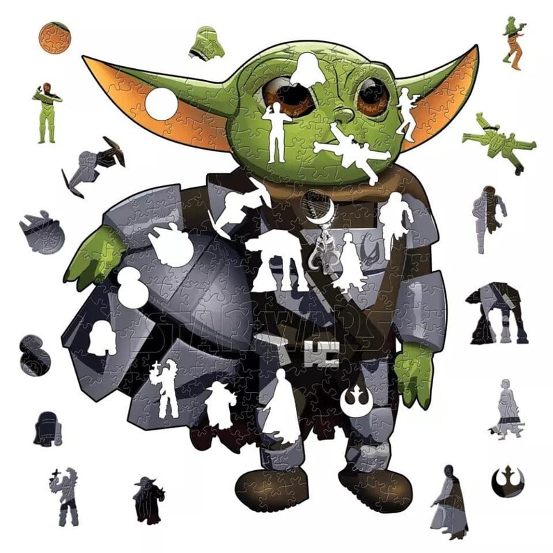 The Child Art Wooden Jigsaw Puzzle Grogu Baby 3D Wooden Busy Puzzles ...