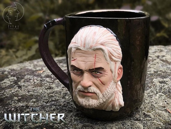 The Witcher 3D Sculpted Mug Geralt of Rivia Realistic Mug | Etsy