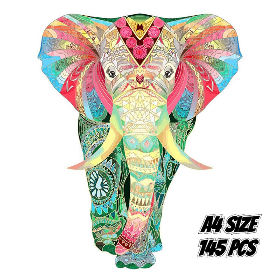 Africa Safari Animals Color Elephant Wooden Jigsaw Puzzle 3D - Etsy