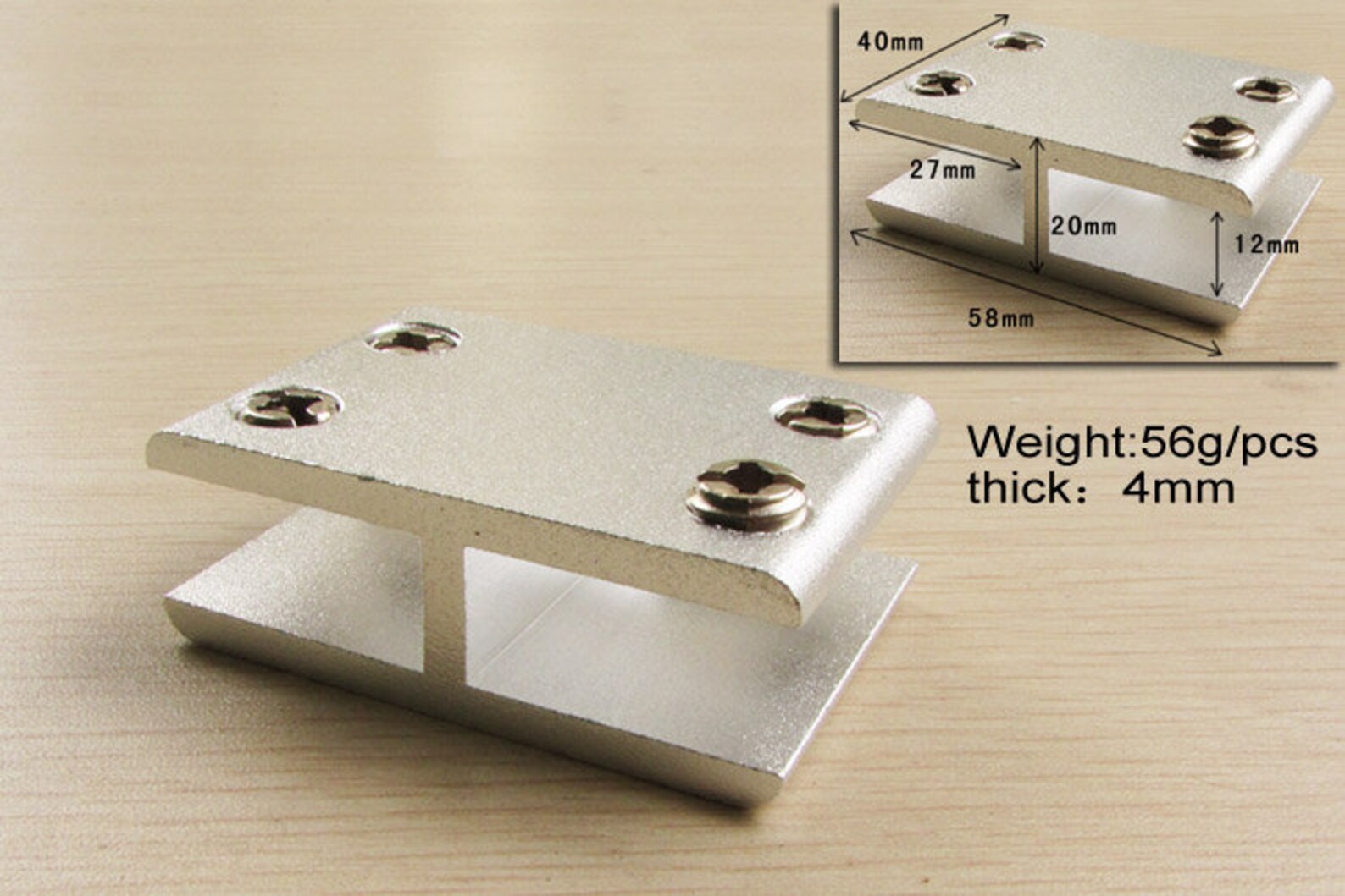 Glass Clamp Clips Bracket for Handrails 8-10mm Glass Aluminium Brackets ...
