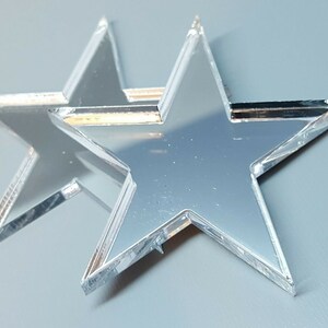 Shatterproof Acrylic Perspex Star Shape Mirror Sizes 1.5 Cm to 30 Cm, 3 ...