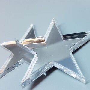 Shatterproof Acrylic Perspex Star Shape Mirror Sizes 1.5 Cm to 30 Cm, 3 ...