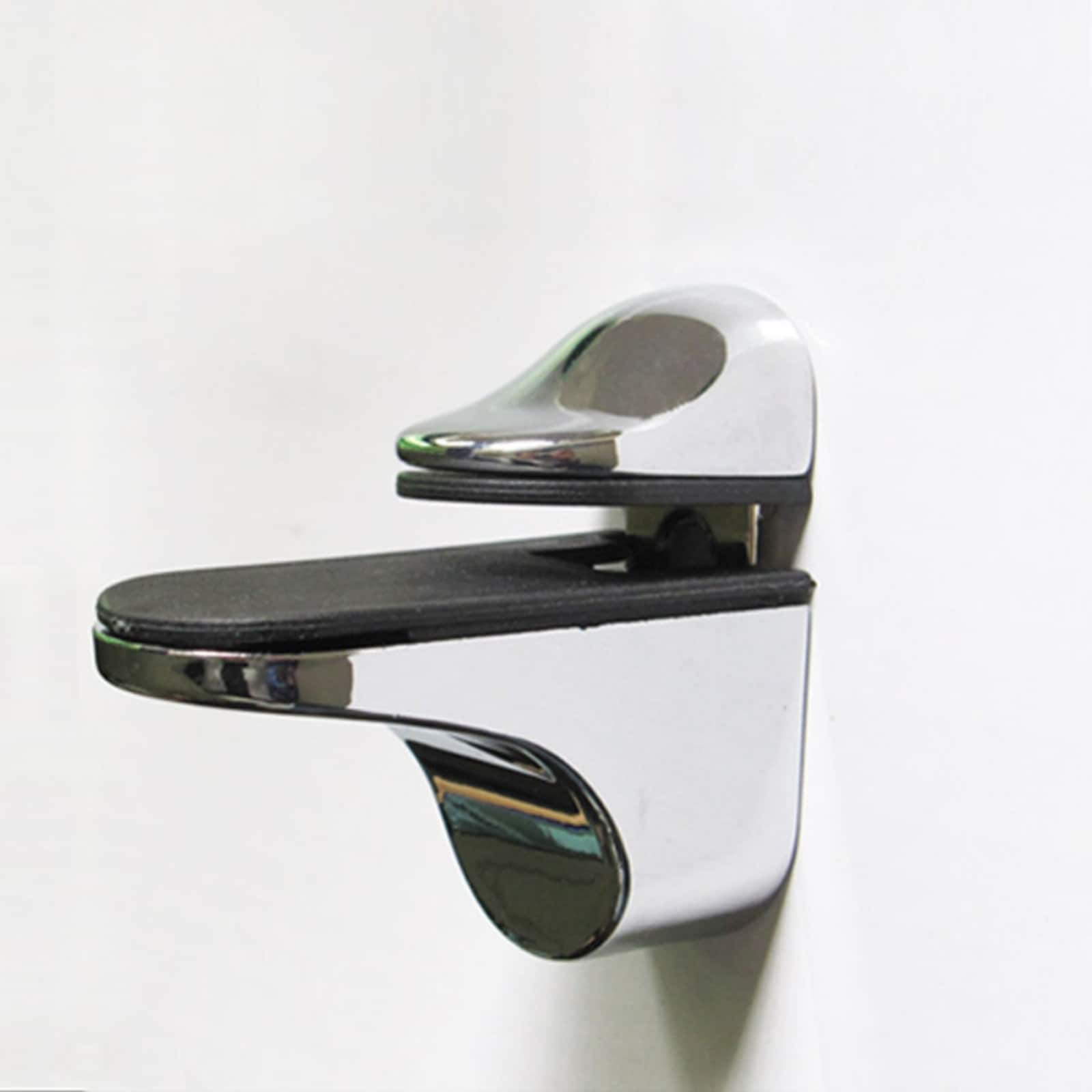 Shelf Clamp Support Bracket Polished Chrome & Satin for Wood Glass ...