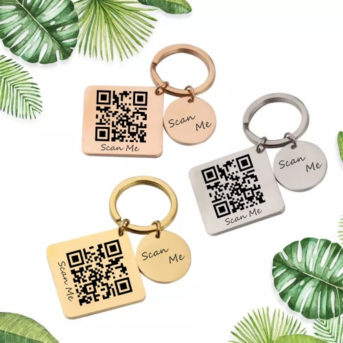 QR Code Keyring Key Ring Fob Scan for Personal Message Gift - Etsy