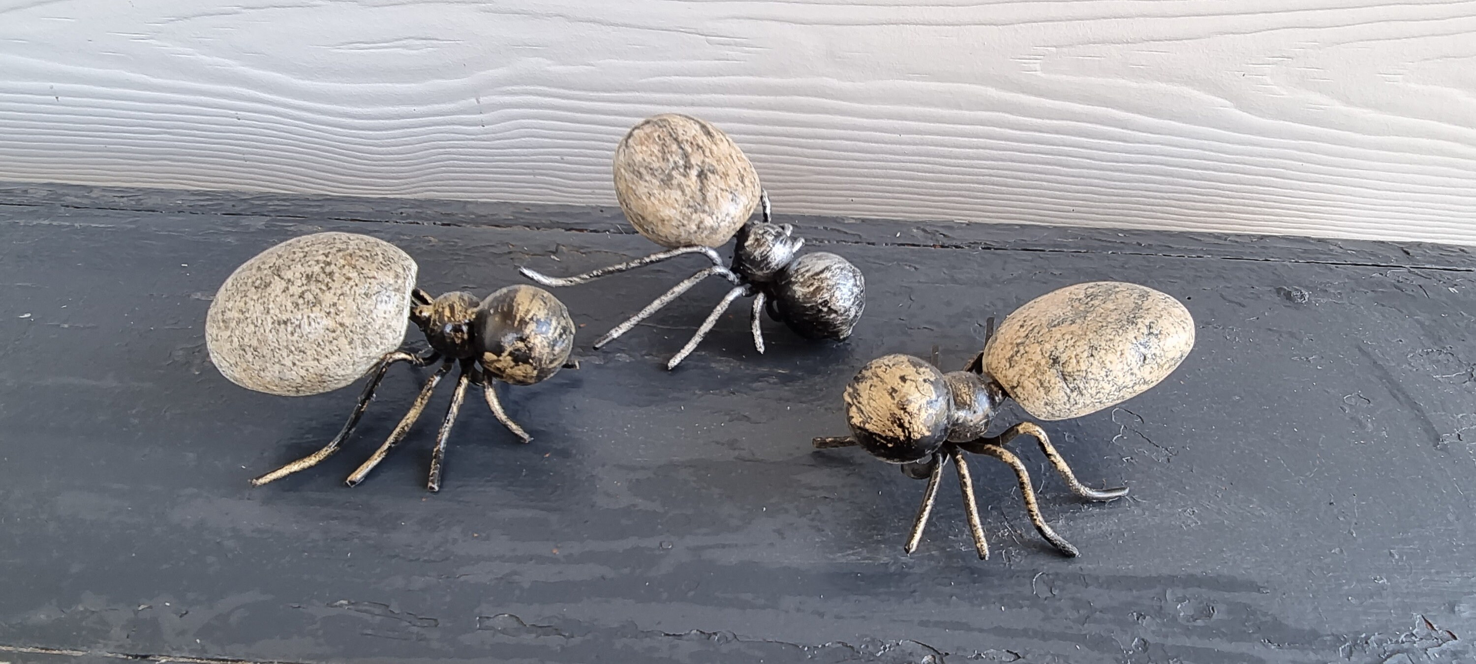 Garden Decor Ant. Made From Natural Stone, Metal. Blacksmith's Handmade ...