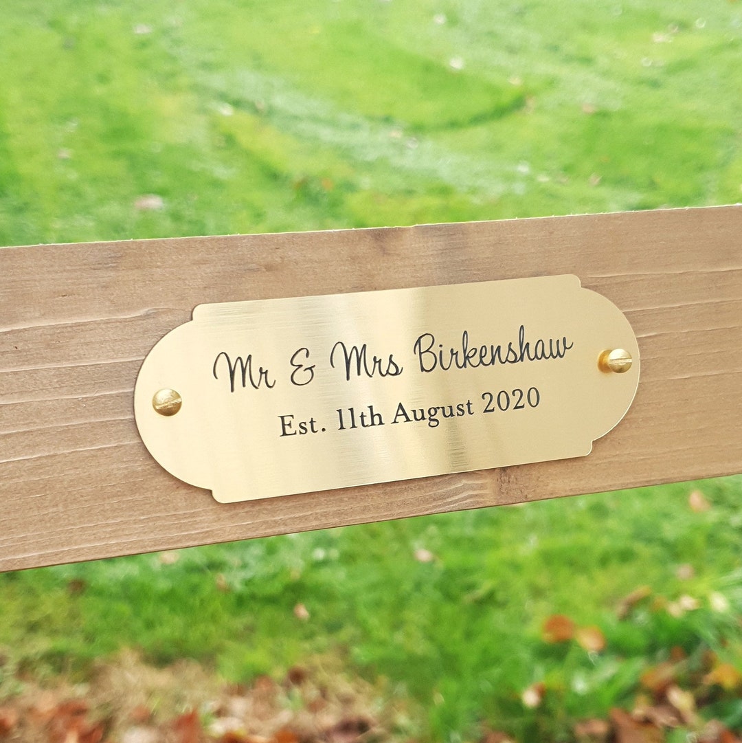 Personalised Bench Plaques,name Tags, All Weather Memorial Plaque ...