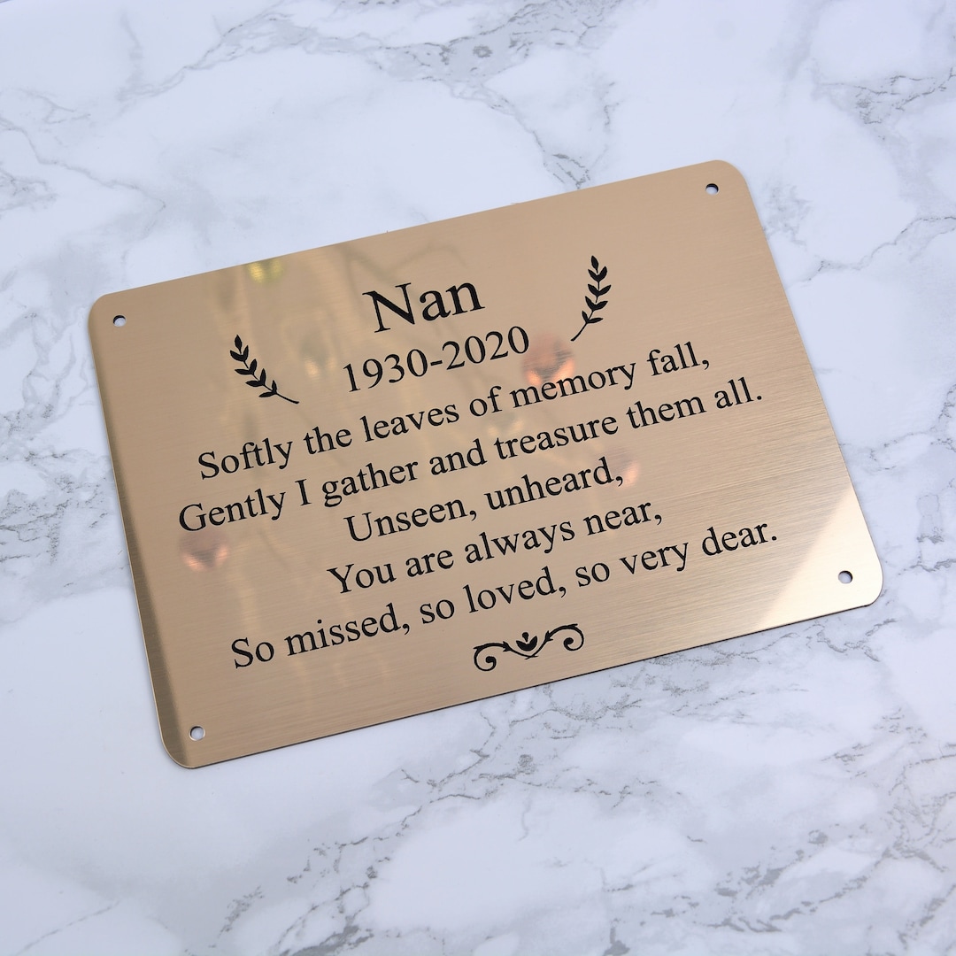 Larger Personalised Memorial Plaque,name Plate, Rectangle Engraved ...