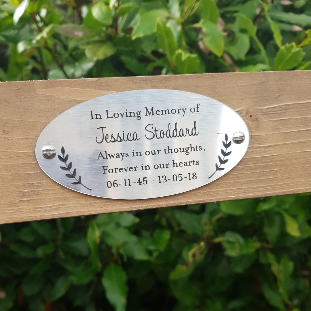 Personalised Bench Plaques Silver, Memorial Plaque, Anniversary ...