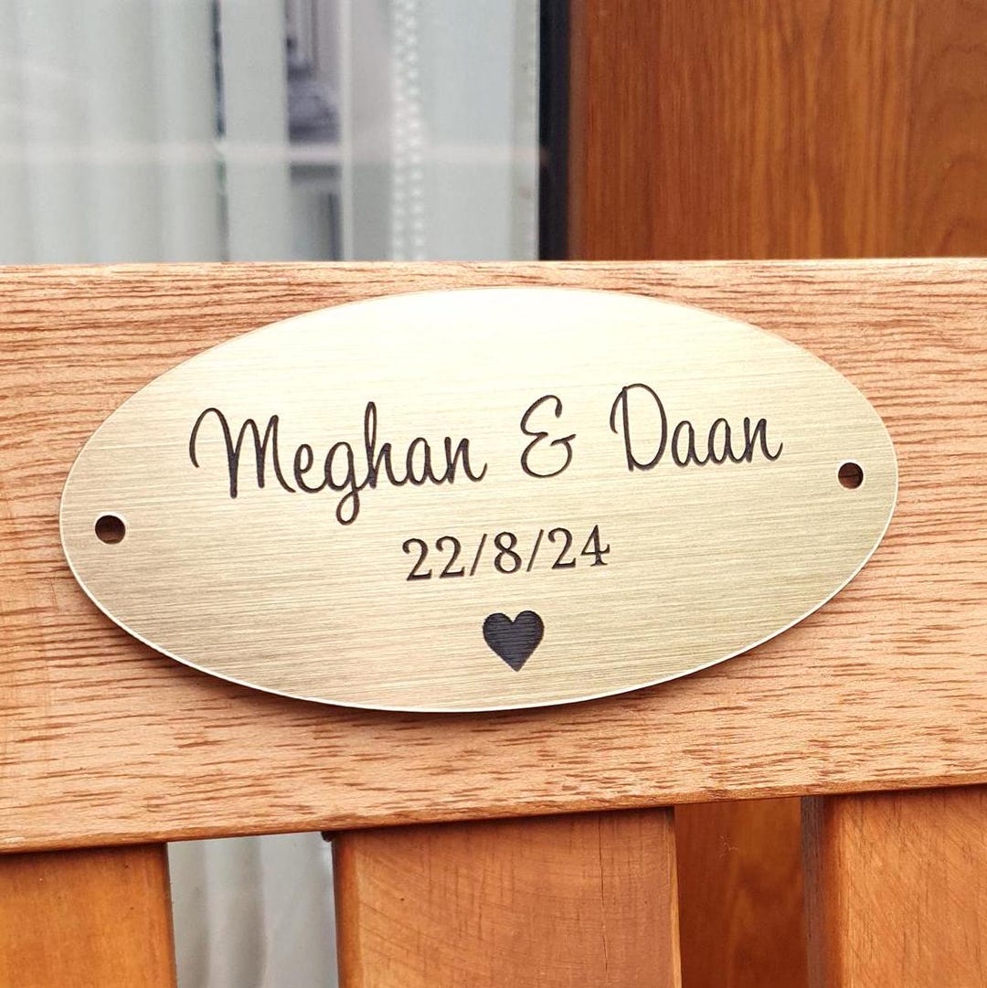 Personalised Bench Plaques, Birthday Celebration, Oval Memorial Plaque ...
