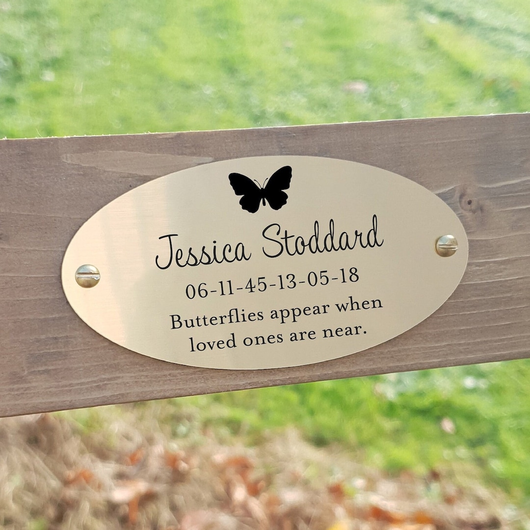Personalised Butterfly Bench Plaques All Weather Memorial Plaque ...