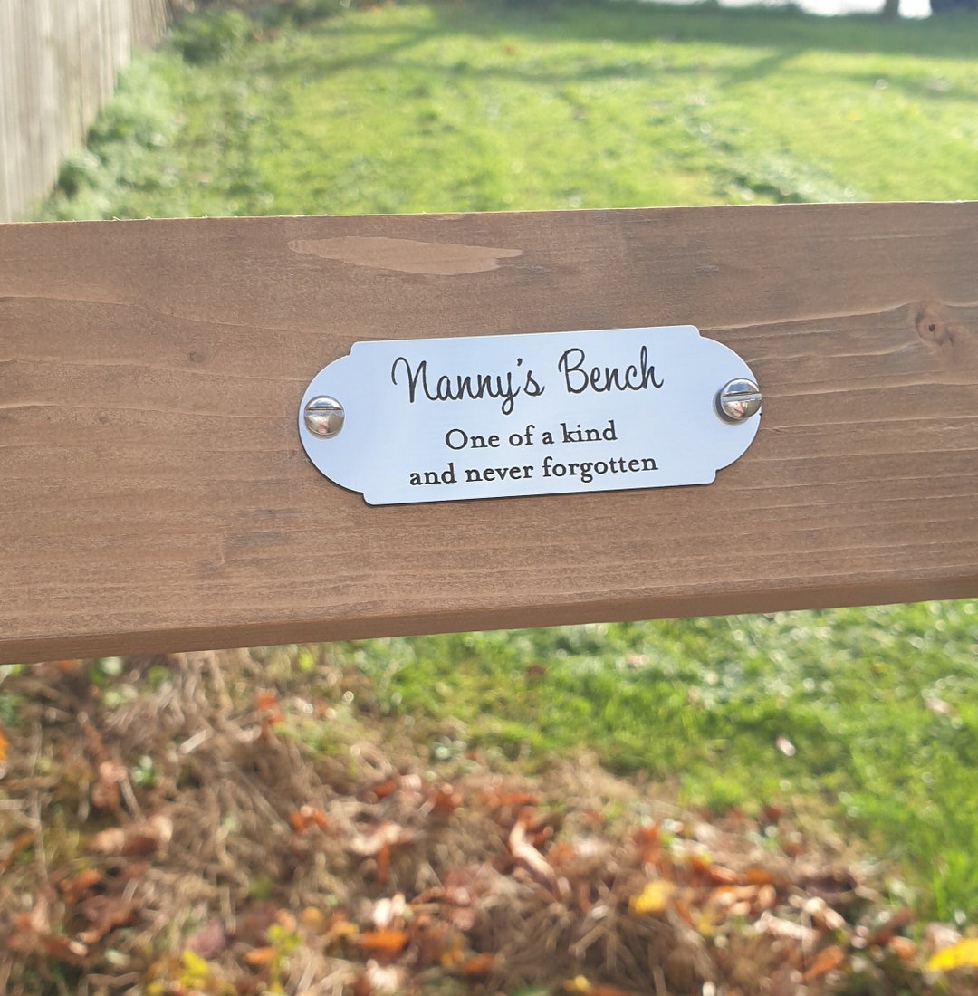 Personalised Bench Plaques,name Tags, All Weather Memorial Plaque ...