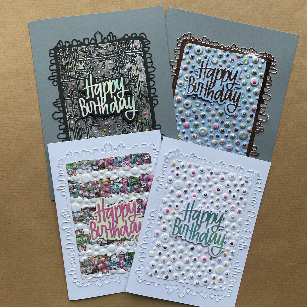 Happy Birthday Cards, Pack of 4 Birthday Cards - Etsy