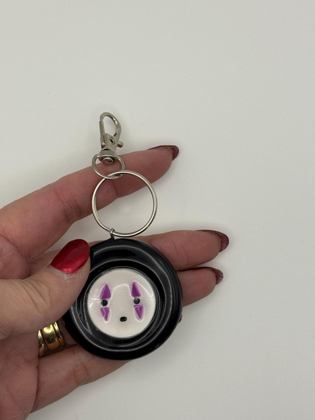 Studio Ghibli No Face Worry Stone Keychain - Etsy