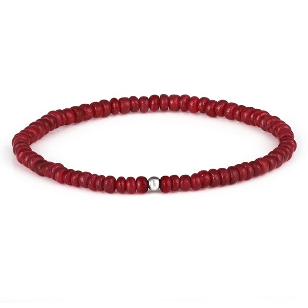 Mens Ruby Bead Bracelet - Etsy