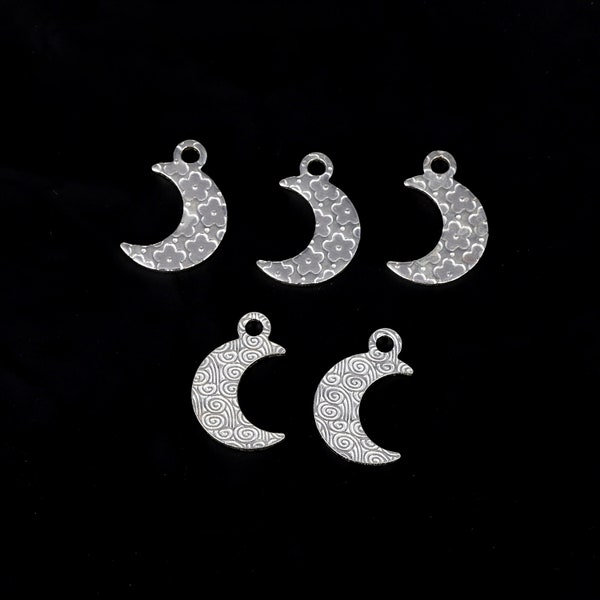 Silver Moon Charm - Etsy