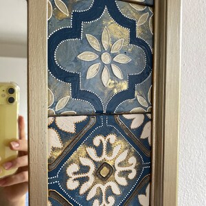 Wall Decor Mirror, Handmade Tile Decorations, Decorative Mirror Framed ...