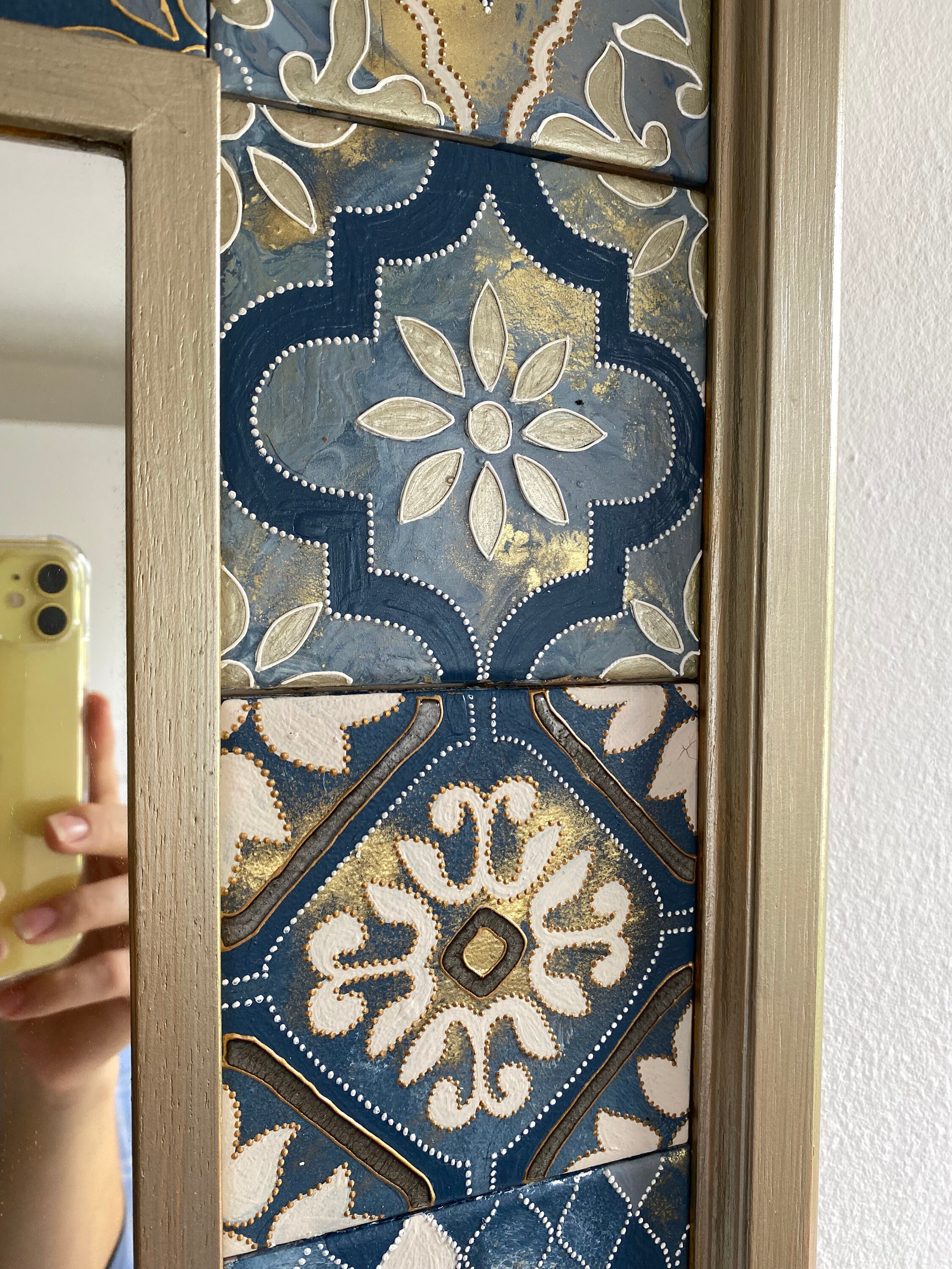 Wall Decor Mirror, Handmade Tile Decorations, Decorative Mirror Framed ...